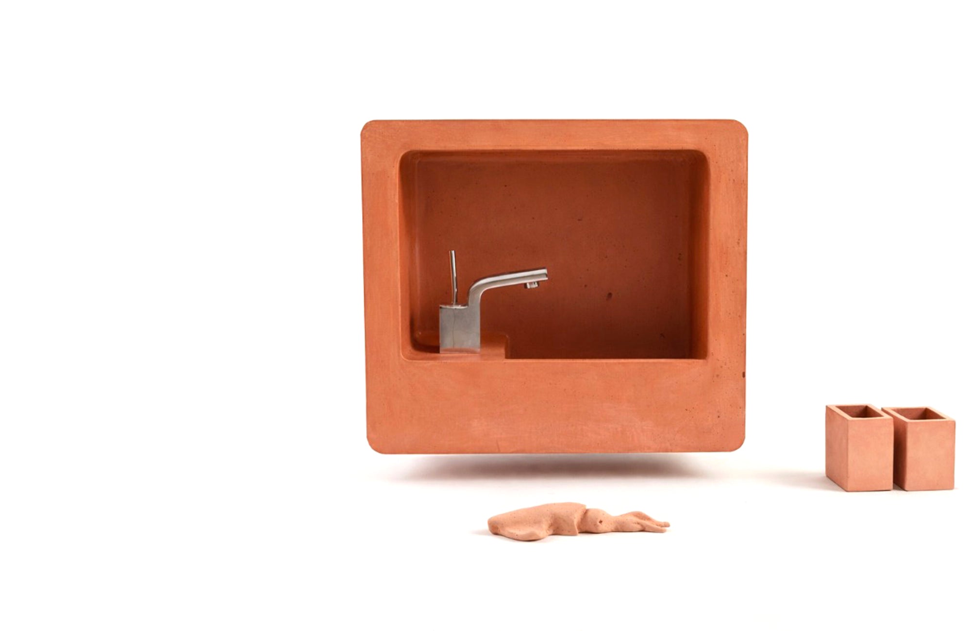 The Tiranti Sink – Concrete Bathroom Sink in Morocco Orange ...